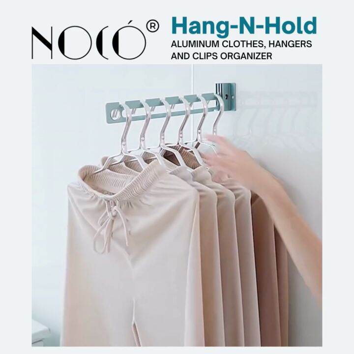 Hang-n-Hold Aluminum Folding Wall Mounted Clothes Hanger Clips ...