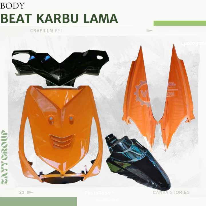 Sepaket Full Body Alus Honda Beat Karbu Lama 2010-2012 warna Oren Hitam ...