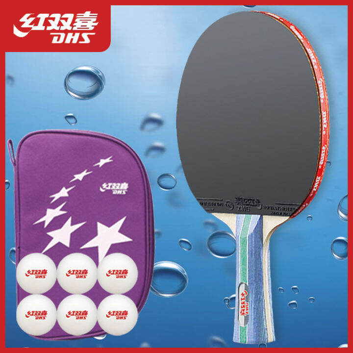 RED DOUBLE HAPPINESS Table Tennis Rackets Pen-Hold Grip Hand-Shake Grip ...