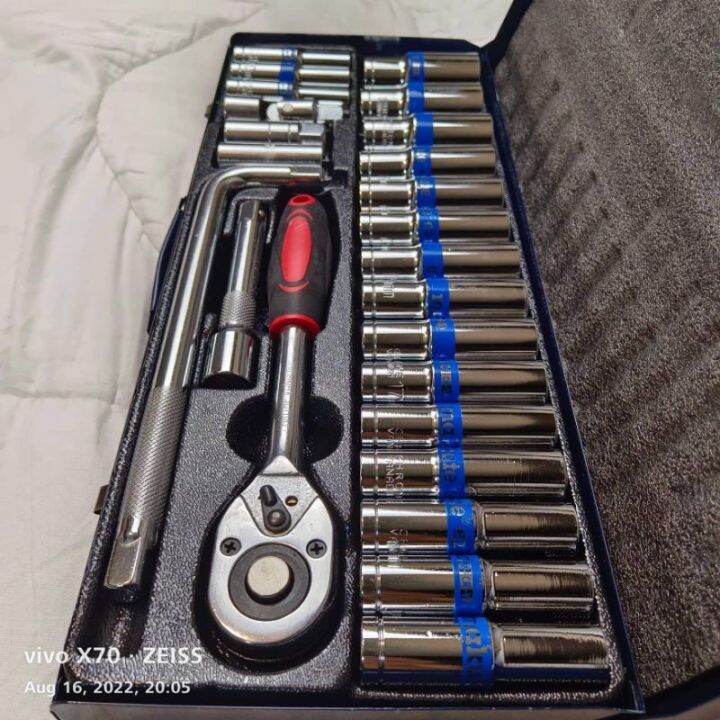 makute japan 24pcs 1/2drive deep socket set 8mm to 32mm 6point | Lazada PH