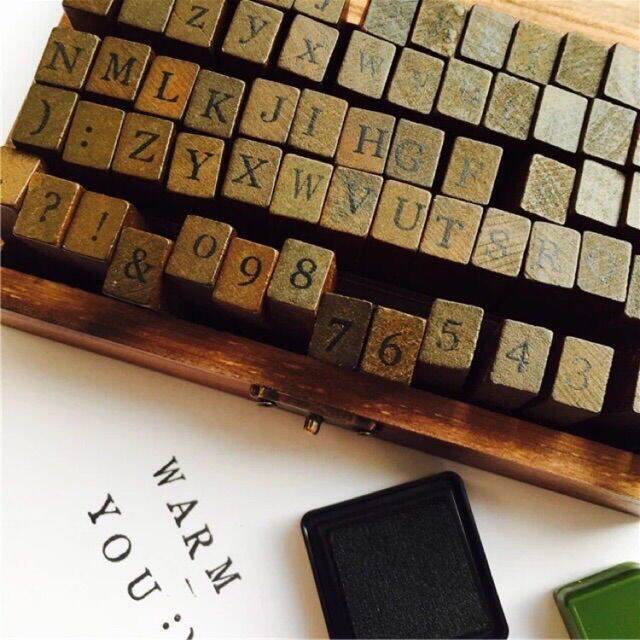 (FREE Ink Pad) Alphabets and Numbers Rubber Stamp Wooden Stamp Journal ...