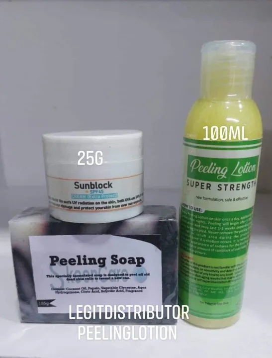 Trio Set 100ml Green Peeling Lotion +25g Sunblock Cream +Premium ...