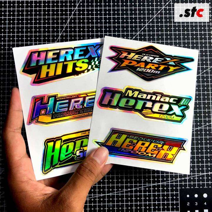 (isi 6 Stiker) Stiker Herex Paket Cutting Hologram Potong Mesin Sticker ...