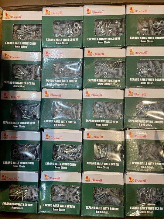 Duwell Expand Nails with screw 6mm 50sets Size 6mm and 8mm | Lazada PH