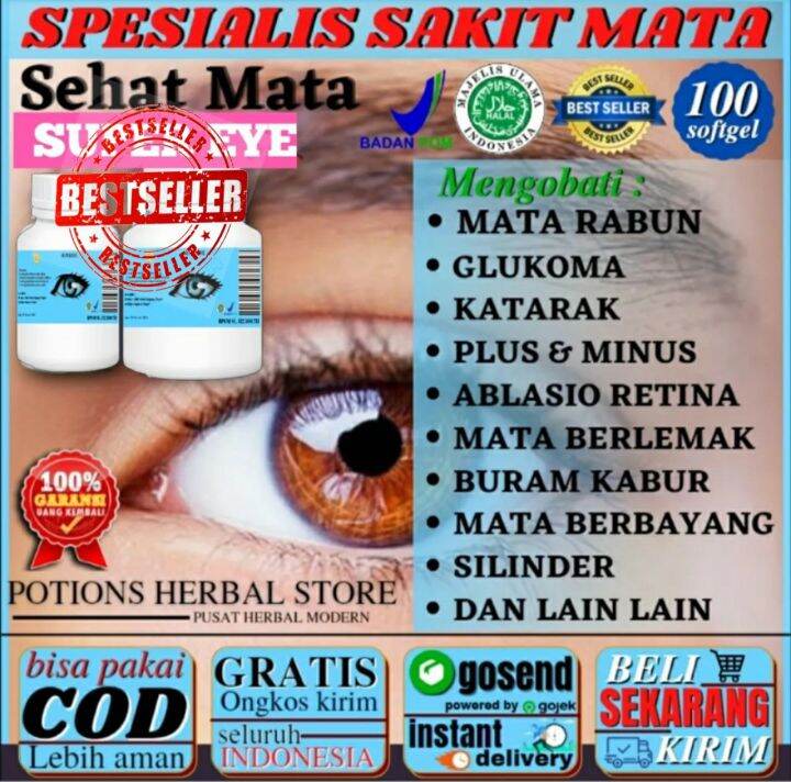 SUPER Eye obat mata herbal minus plus silinder petrigium rabun syaraf ...