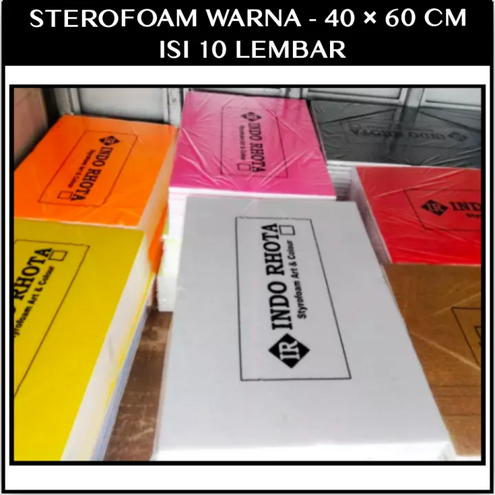 Sterofoam Lembaran / Gabus Styrofoam Warna Warni 40 × 60 Cm Per 10 ...