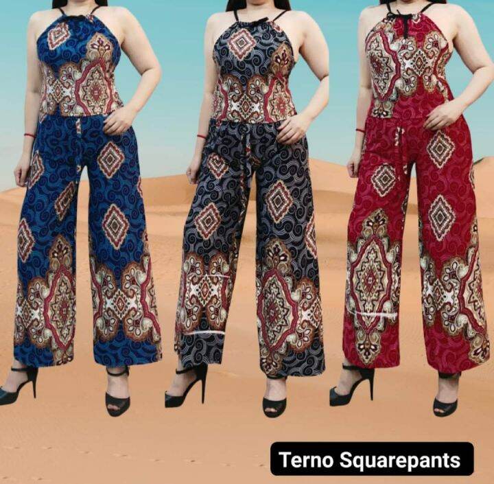 Haltered Terno Squarepants Flowy | Lazada PH