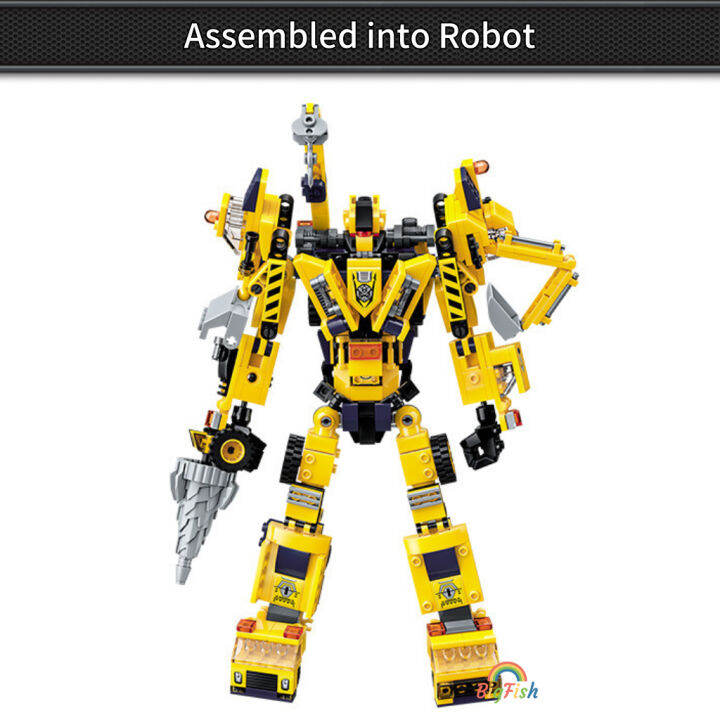 6 In 1 Lego Building Blocks Transformers Robot Toys For Boys ...
