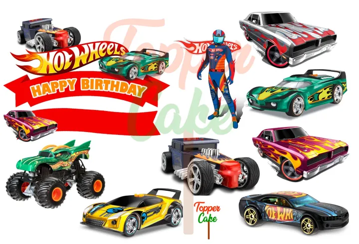 Topper Cake Hot wheels gratis tambah nama / Ingin COD? silakan chat ...