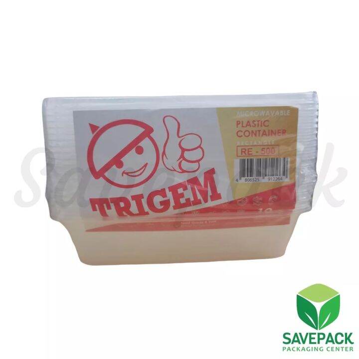 Re 500ml Trigem Rectangle Microwavable Container 10pcs Lazada Ph