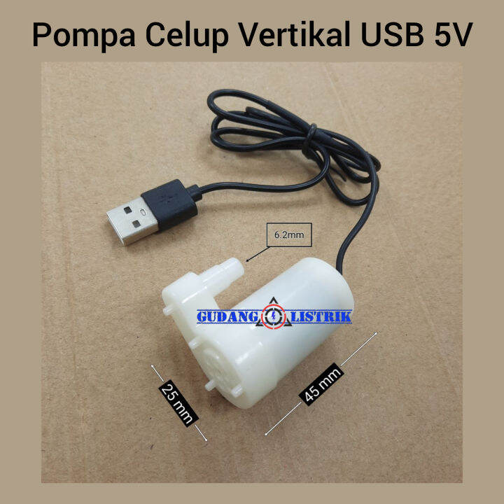 Pompa Air Mini Celup Vertikal Mini Submersible Vertical Pump USB 5V ...