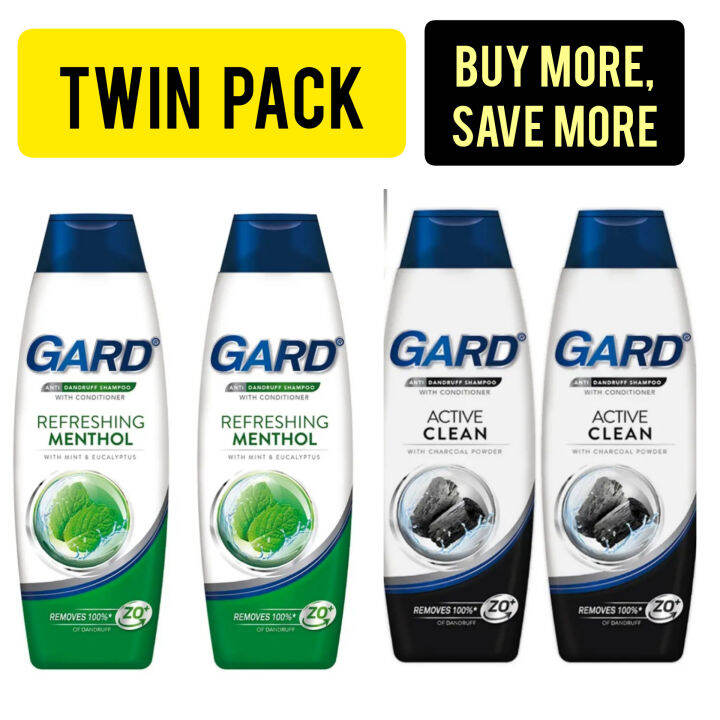 (Twin Pack) GARD Shampoo Anti-Dandruff 120mlx2 Original, Active Clean ...