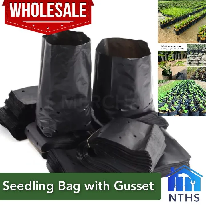 Seedling Bags with Gusset Hole Black 10 pcs. per pack TINGI Wholesale ...