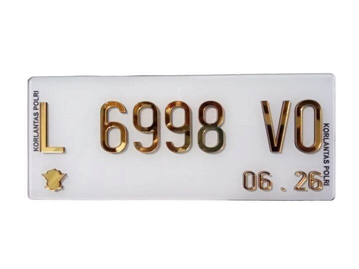 Plat Nomor Acrilik Timbul Gold Plat Nomor Acrilik Timbul Crum Plat ...