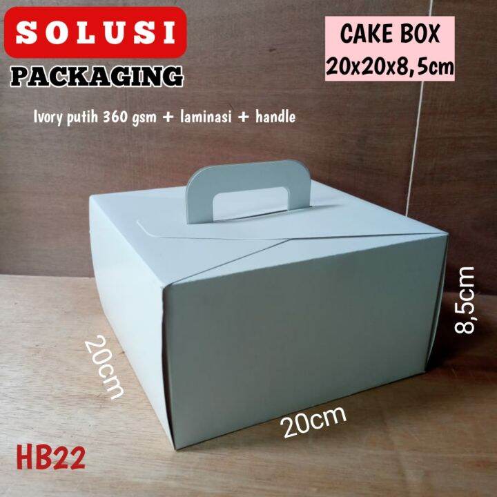isi 10 pcs box kotak kue 20x20cm hb22 | kardus pizza tart parcel ...