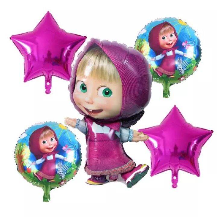 5in1 Masha And Bear Theme Party Foil Balloons|5in1 Character theme ...