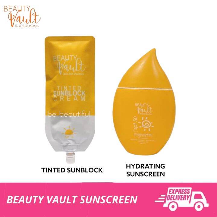 Beauty Vault Premium Hydrating Sunscreen | Beauty Vault Tinted Sunblock Cream | Lazada PH