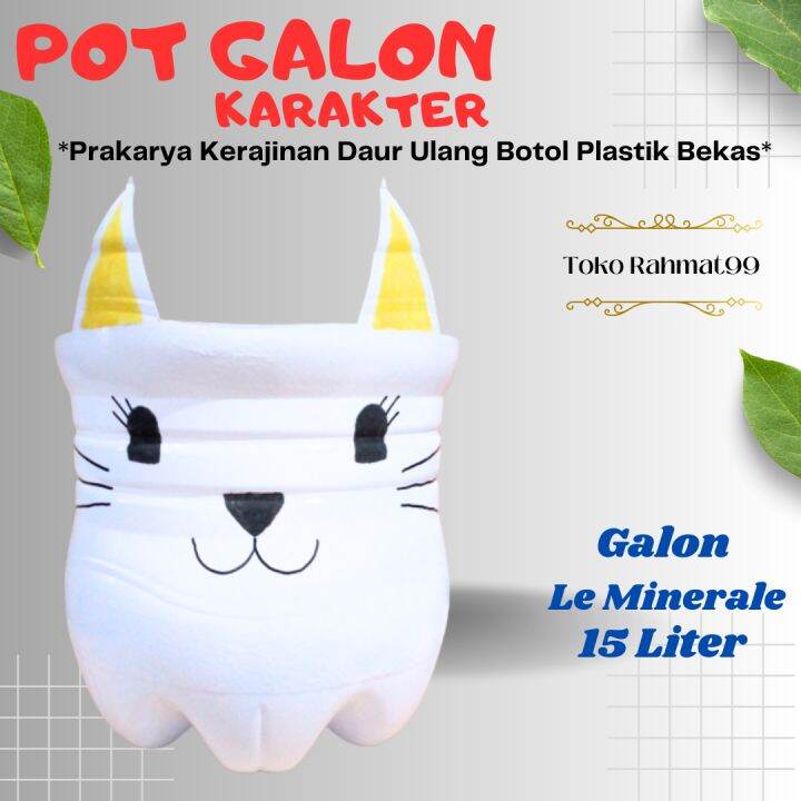 Pot Tanaman dari Galon Karakter / Kerajinan Botol Plastik 15 L ...