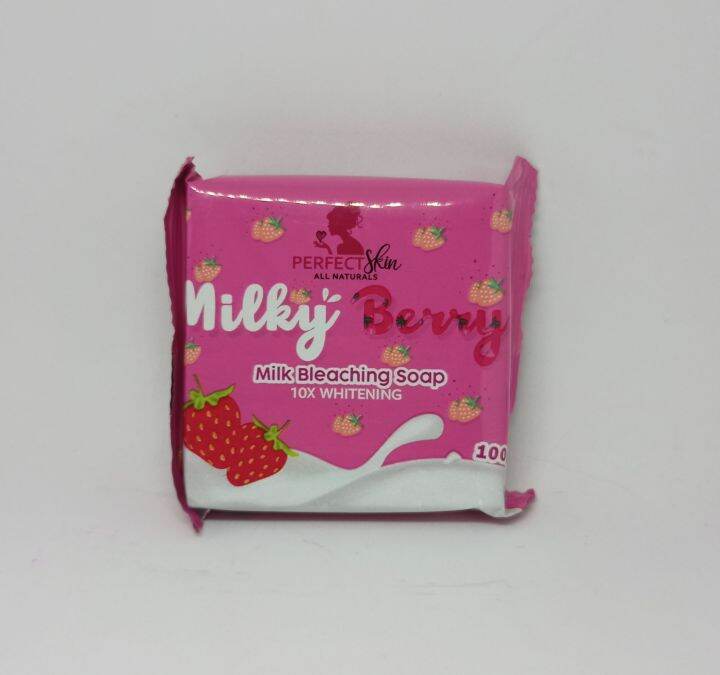 PERFECT SKIN MILKY BERRY MILK BLEACHING SOAP 100G | Lazada PH