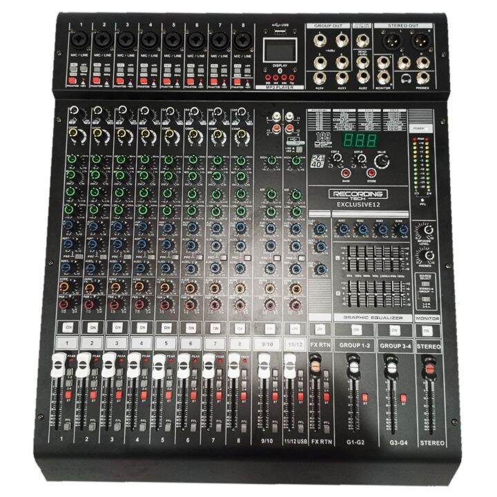 Recording Tech EXCLUSIVE12 - Professional 12 Channel Mixer with DSP Fx ...