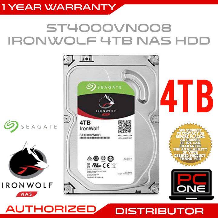 Seagate ST4000VN008 IronWolf 4TB 64MB Cache SATA 6Gb/s 5900RPM 3.5inch ...