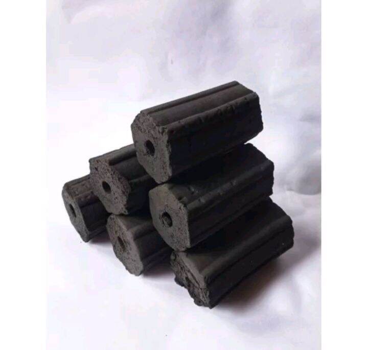 arang briket heksagonal besar BBQ 1kg / coconut shell charcoal ...