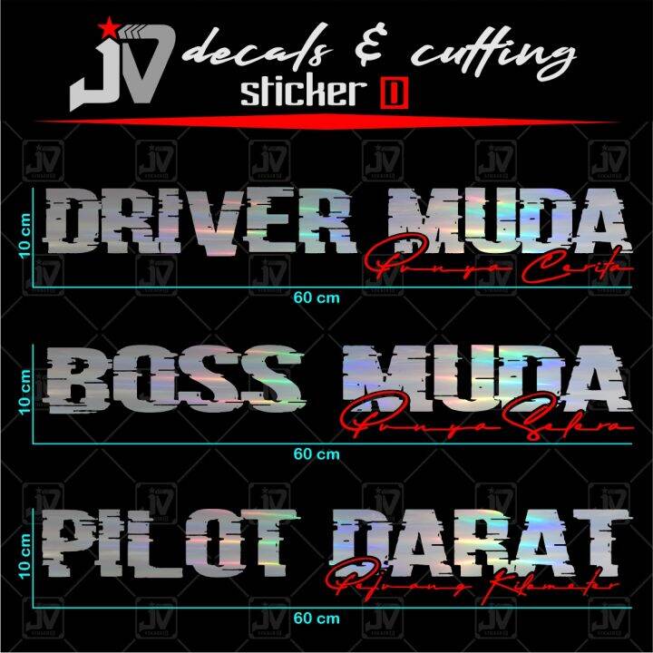 sticker driver muda, boss muda, pilot darat cutting sticker | Lazada ...