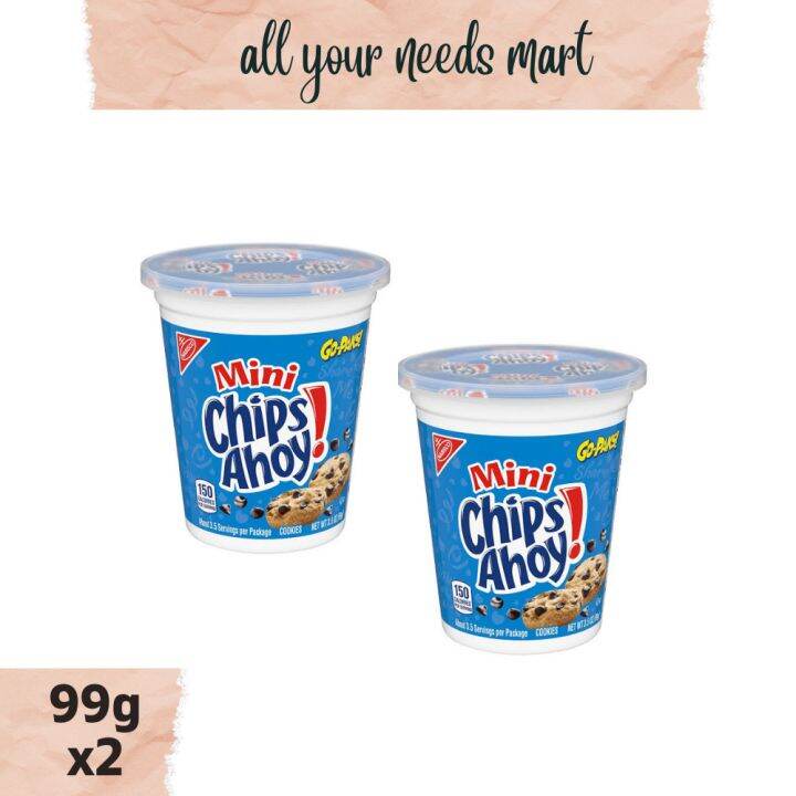 Mini Chips Ahoy! ♡ Go-Paks! Real Chocolate Chip Cookies 99g x2 | Lazada PH