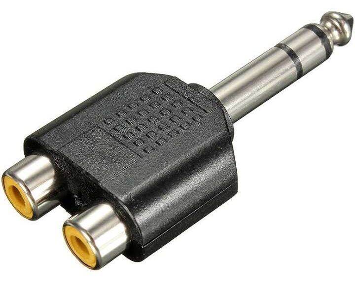 PL 6.35mm STEREO MALE PLUG TO 2 RCA FEMALE JACK | Lazada PH