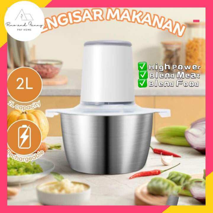 High Power 2L Stainless Steel Automatic Electric Meat Grinder Kitchen ...