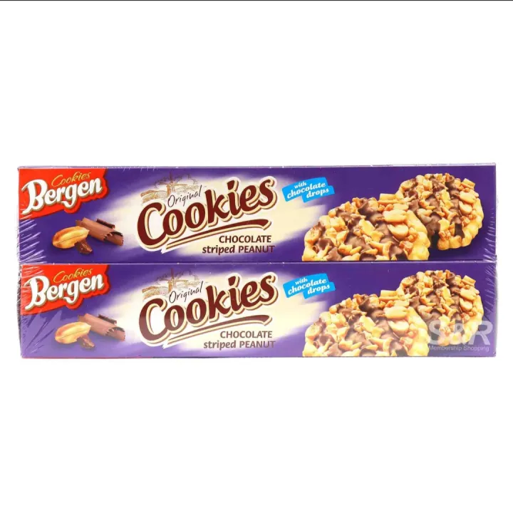 Bergen Cookies with Chocolate Striped Peanuts 2boxes/150g | Lazada PH