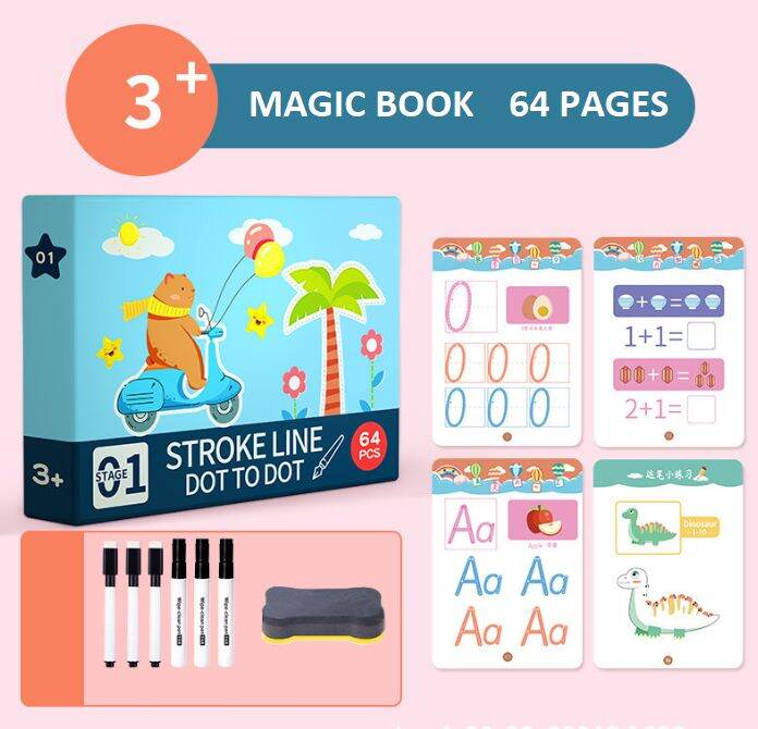 Magic Tracing Workbook Erasable Pen Logical Thinking Training Dot to ...