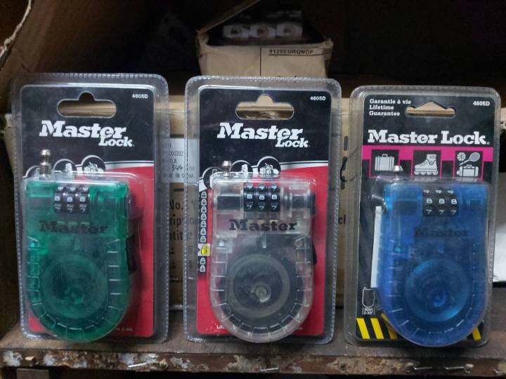 MASTER RETRACTABLE CABLE LOCK WITH COMBINATION PADLOCK -USED FOR ...