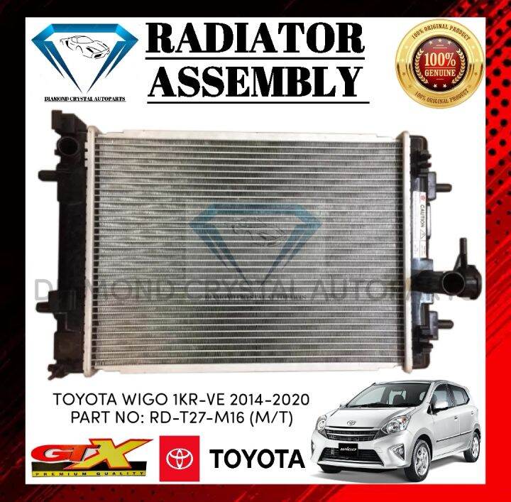RADIATOR ASSEMBLY TOYOTA WIGO 1KR-VE 2014-2020 MANUAL TRANSMISSION PART ...