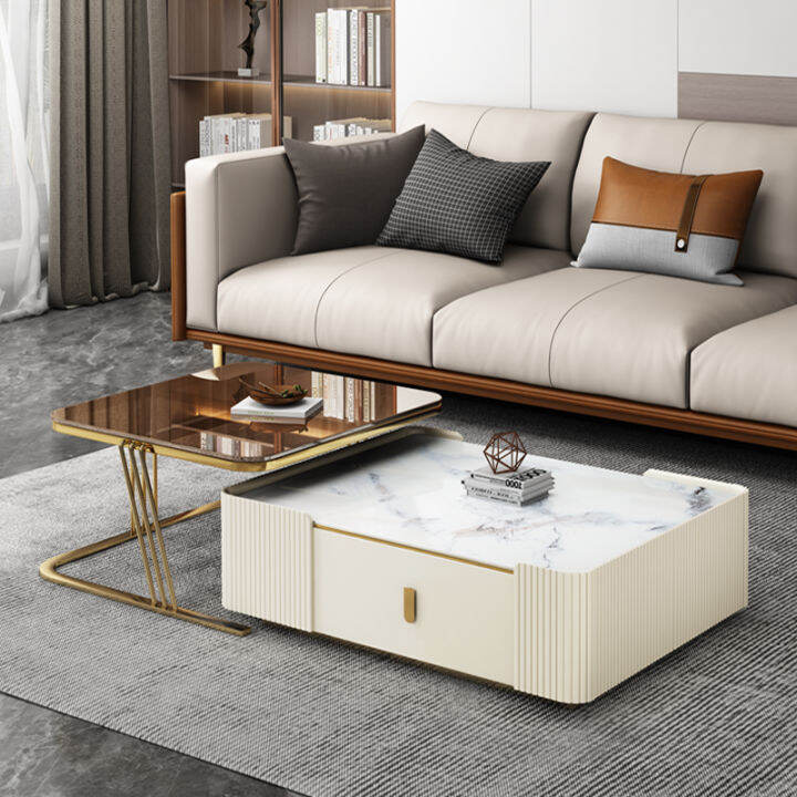 Coffee Table Rock Plate Home Small Apartment Modern Minimalist Living ...