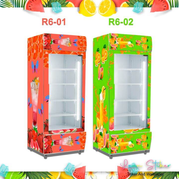 Stiker showcase / lemari pendingin motif buah segar | Lazada Indonesia