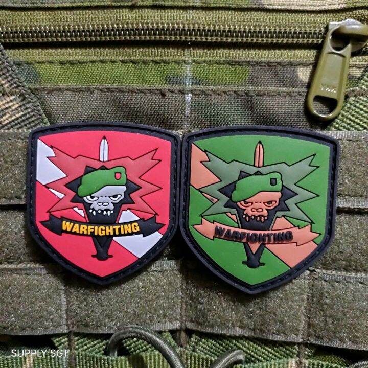 WARFIGHTING RUBBERIZED PATCH PVC WITH VELCRO RED GREEN | Lazada PH