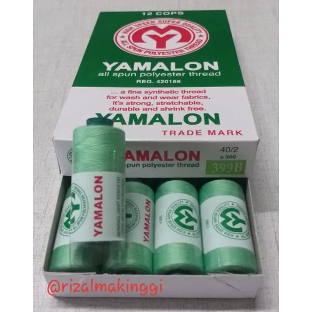 benang jahit yamalon hijau muda (399B) 500 yards | Lazada Indonesia
