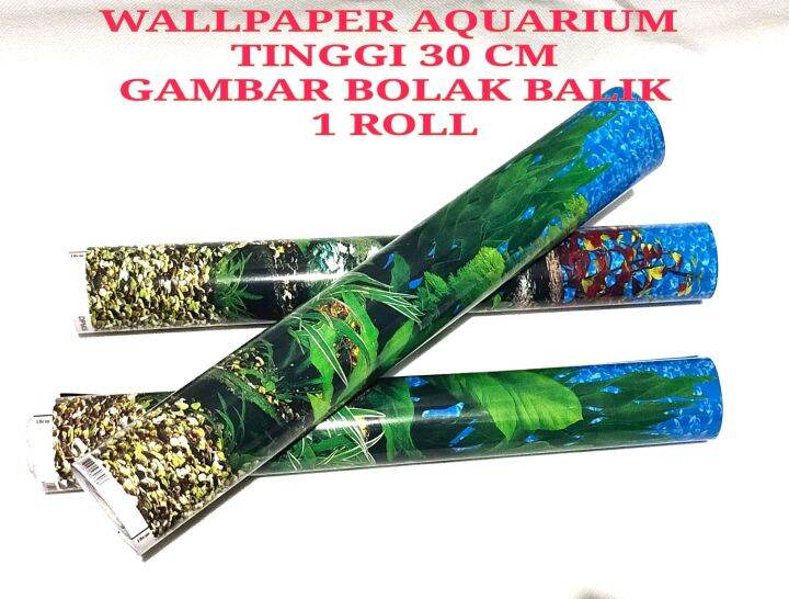 Wallpaper Aquarium Gambar 30cm (1 Roll)/Background Aquarium gambar ...