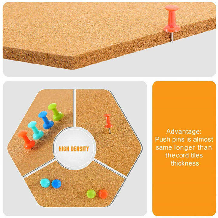 Hexagon Cork Board For Pinning Message To-Do List Self-Adhesive Wall ...