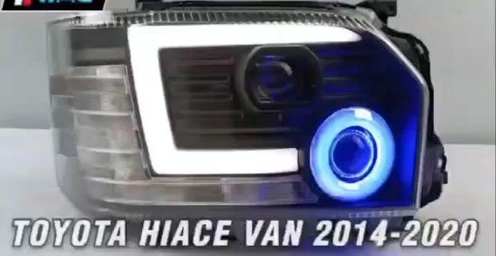 TOYOTA HIACE VAN 2014-2020 DOUBLE PROJECTOR LED HEADLAMP WITH LED RING ...