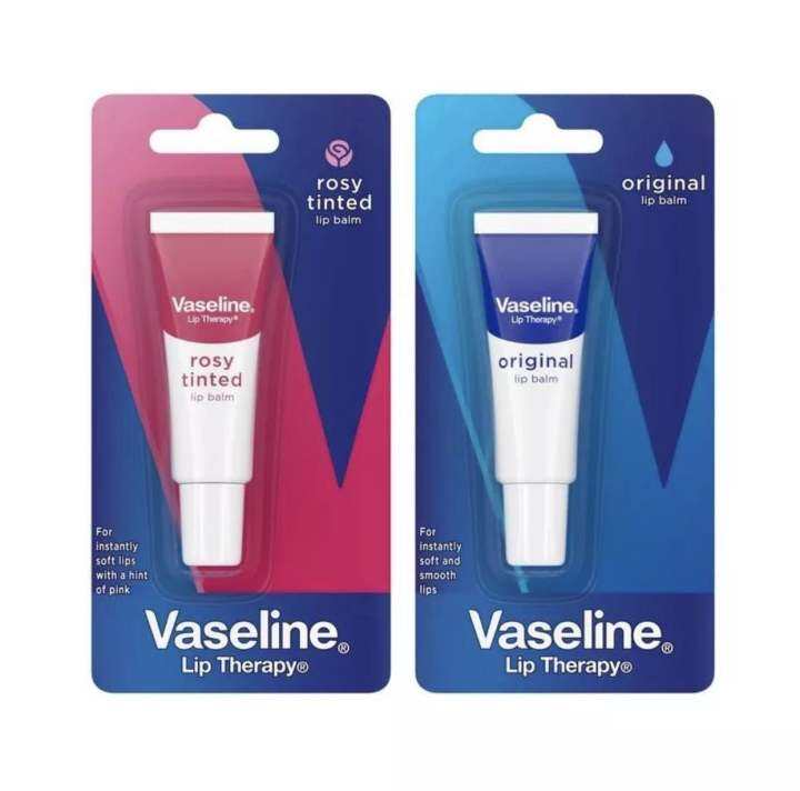 Vaseline Lip Therapy Rosy+Original Tinted lip balm 10g วาสลีน ลิปบาล์ม ปริมาณสุทธิ 10 กรัม ...