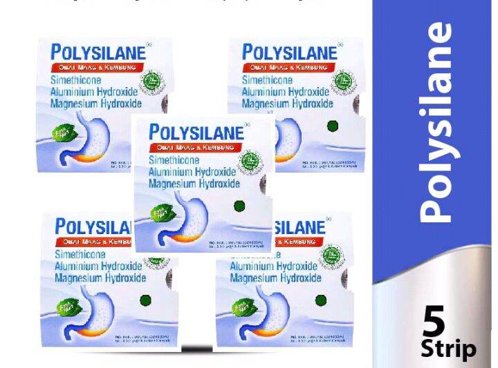 Polysilane tablet kunyah 1 strip 8 tablet/ Obat mag/obat lambung/obat ...