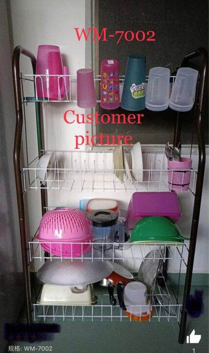 (Ready Stock)4 Tier Dish Rack/Rak pinggan &mangkuk/Rak piring/jimat/Rak ...