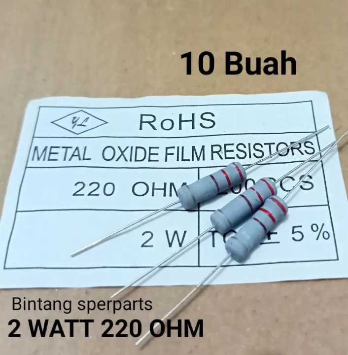 (10 BUAH) RESISTOR 2W 220 OHM 5% RESISTOR 2WATT 220 OHM RESISTOR 2 WATT 220 OHM | Lazada Indonesia