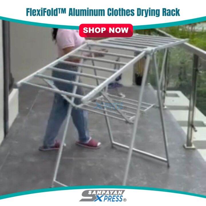 FlexiFold™ Aluminum Clothes Drying Rack | Lazada PH