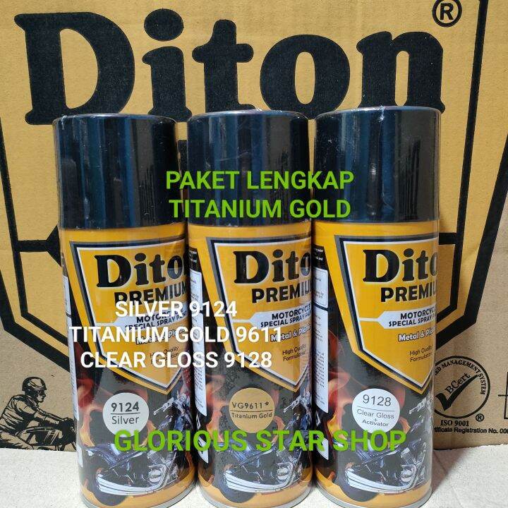Pilok Cat Diton Premium Paket Lengkap 3 Klg Titanium Gold Emas VG9611 ...