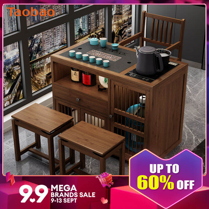 Movable Tea Table Balcony Household with Wheels Tea Cart Kung Fu Tea ...
