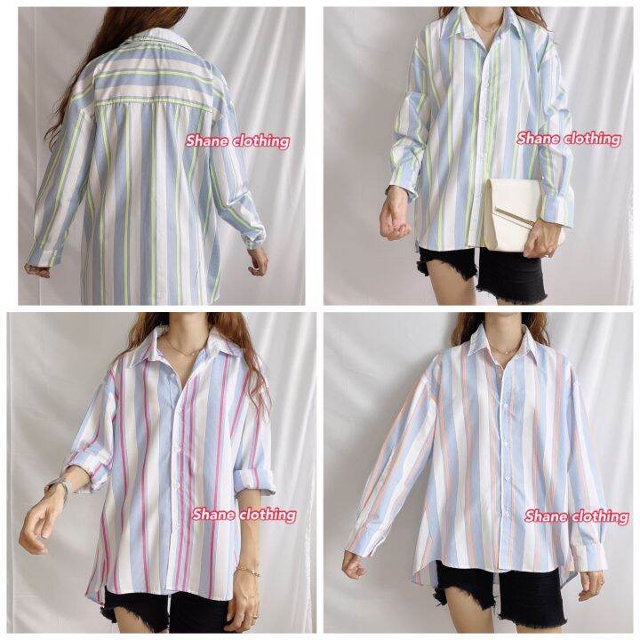 SHANE CLOTHING KEMEJA WANITA SALUR WARNA LENGAN PANJANG DAN PENDEK BKK ...