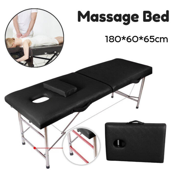 Foldable Massage Bed Sturdy Comfortable Spa Facial Portable Massage Table Tattoo Bed 180x60x65cm